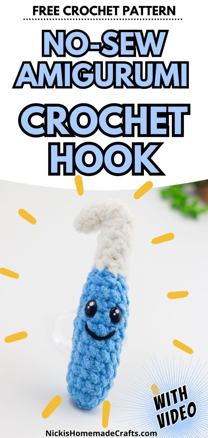 Cute FREE Crochet Hook Pattern - No Sew Amigurumi with Video - Nicki's ...