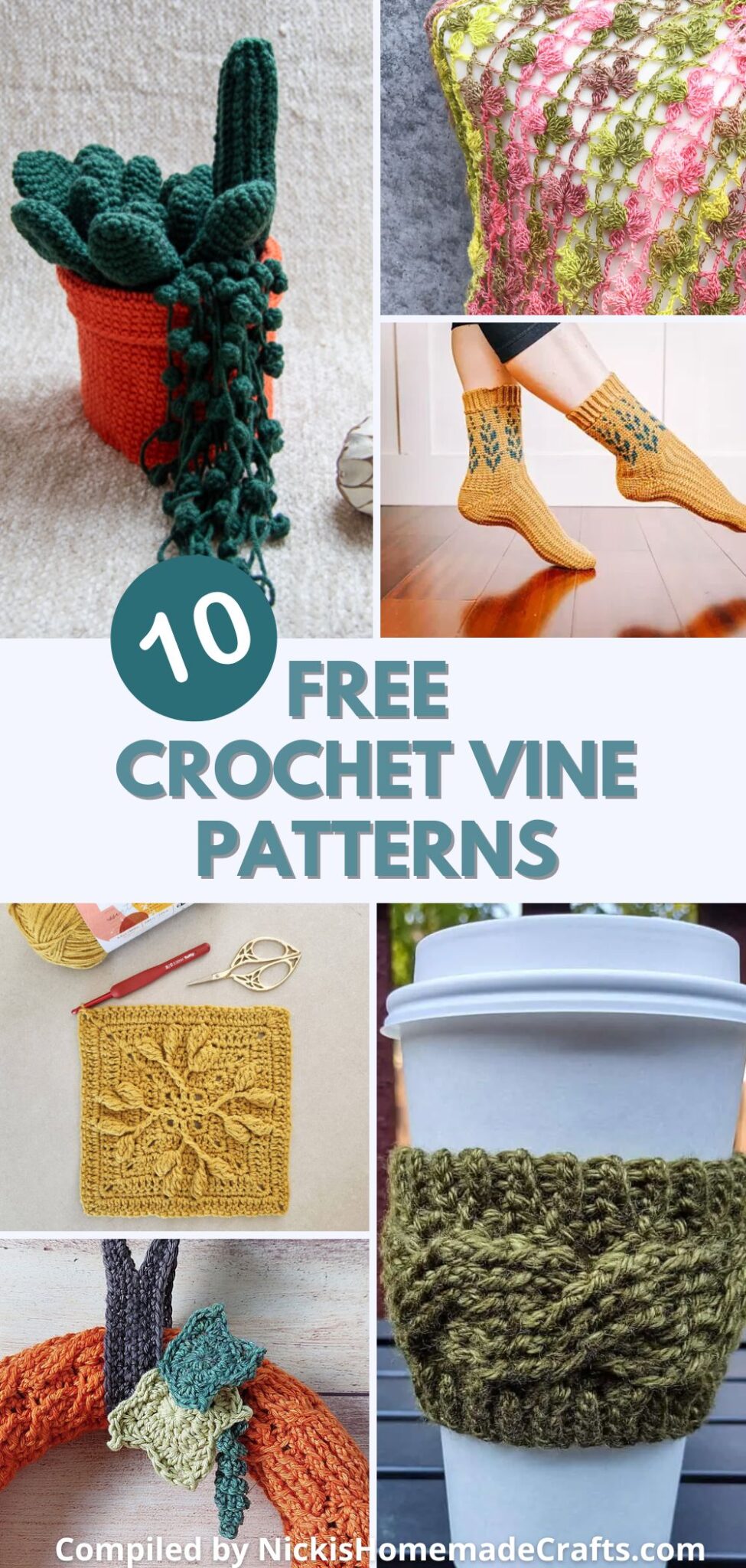 Crochet Vines: 10 Free Patterns for Leaf and Flower fans - Nicki's ...