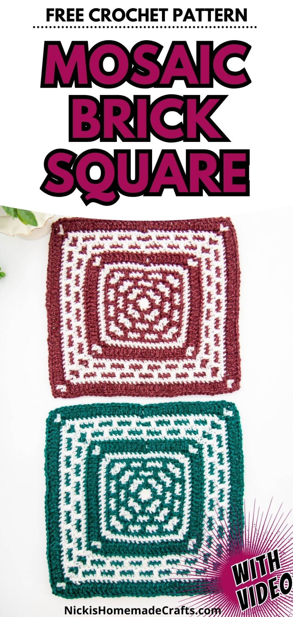 Free Crochet Mosaic Granny Square Brick Pattern - MooglyCAL Afghan ...
