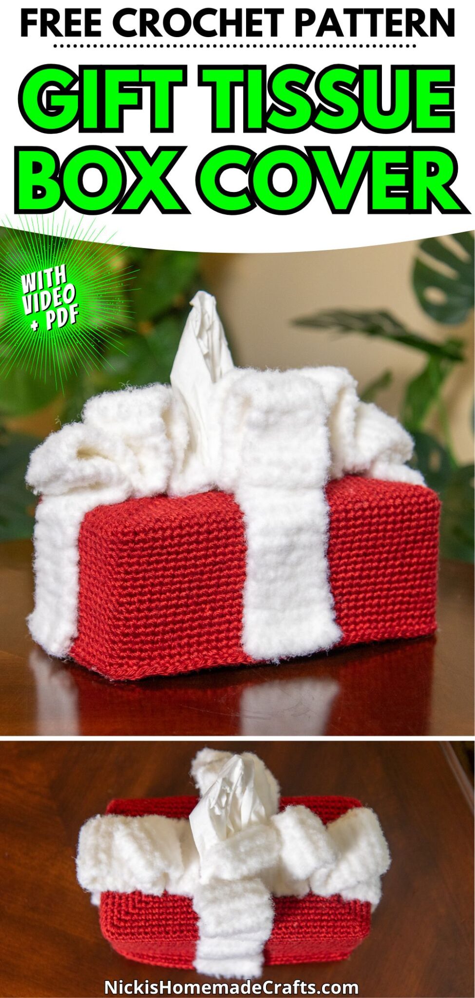 Free Rectangular Gift Tissue Box Cover Crochet Pattern (with 3 Video ...