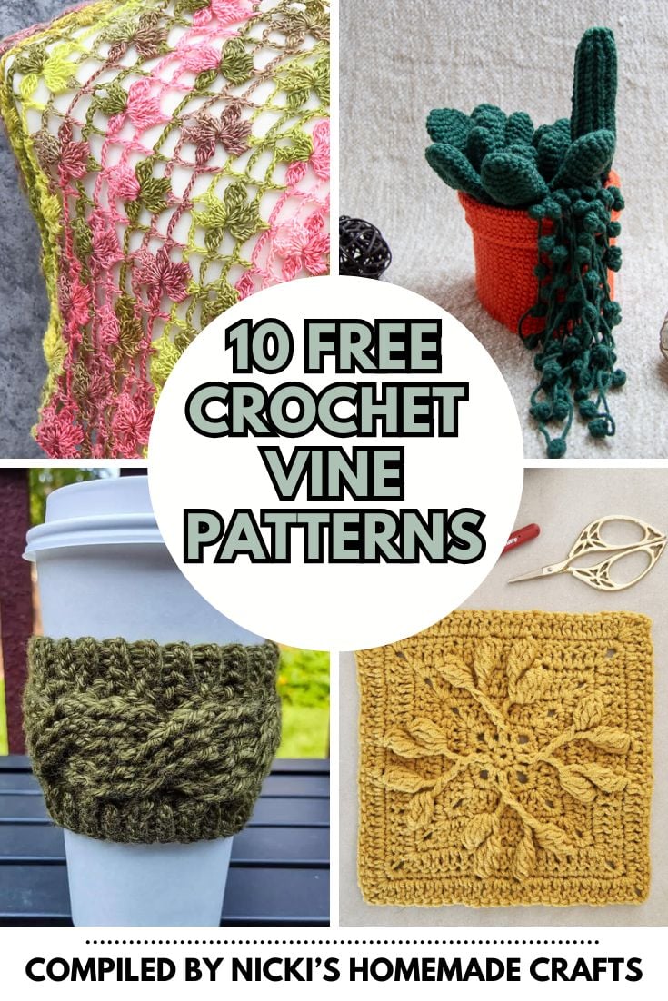 Crochet Vines: 10 Free Patterns for Leaf and Flower fans - Nicki's ...