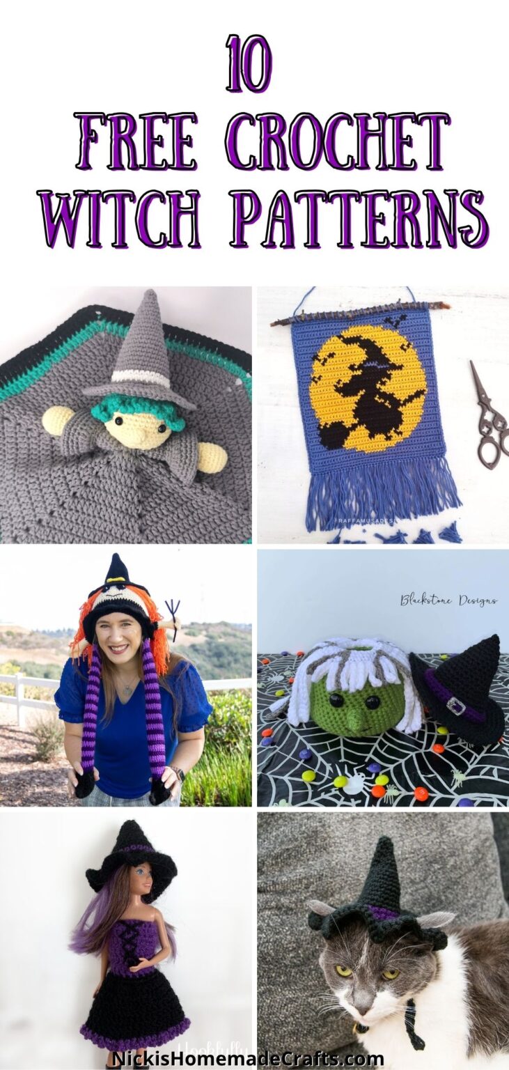 10 Free Crochet Witch Patterns For Halloween - Nicki's Homemade Crafts