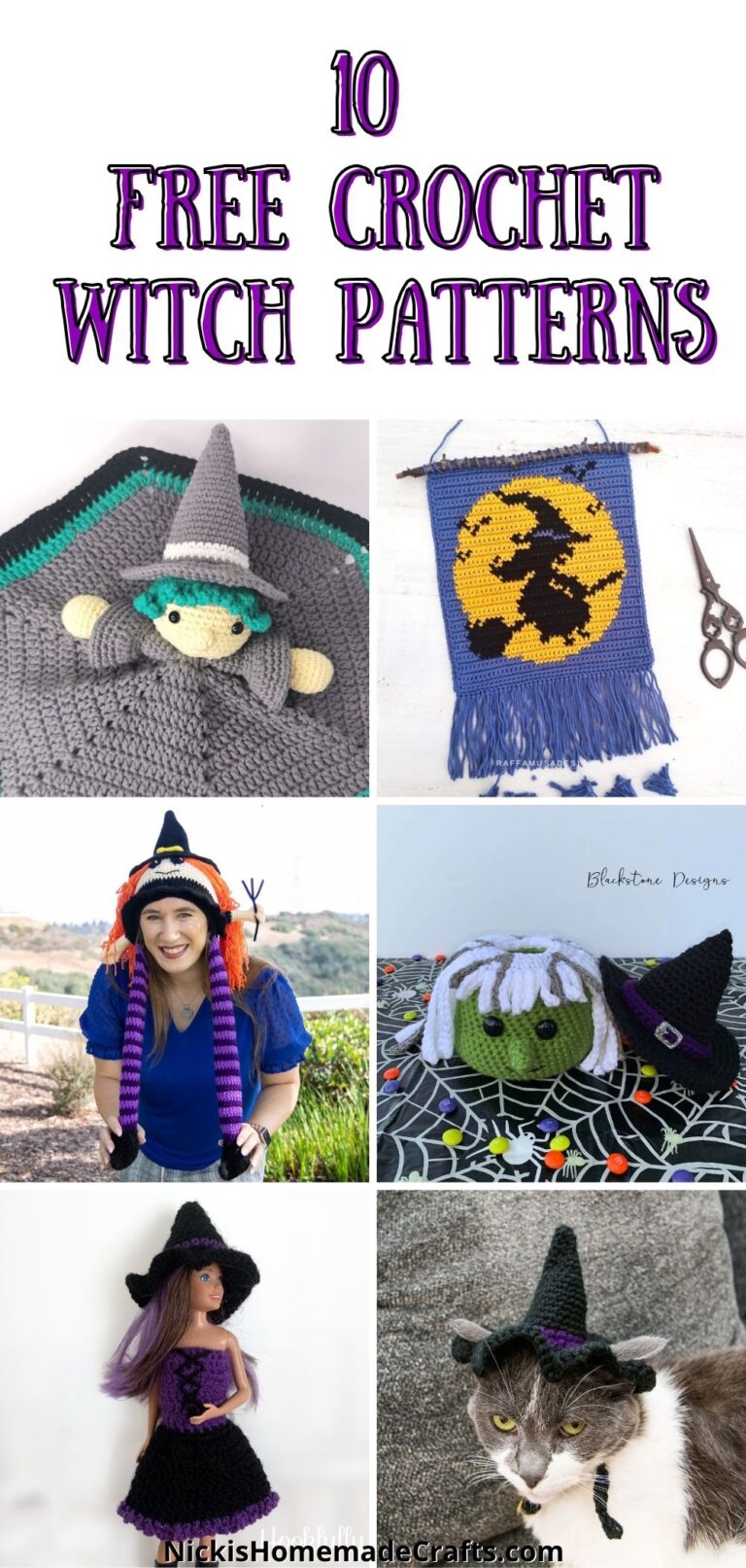 10 Free Crochet Witch Patterns For Halloween - Nicki's Homemade Crafts
