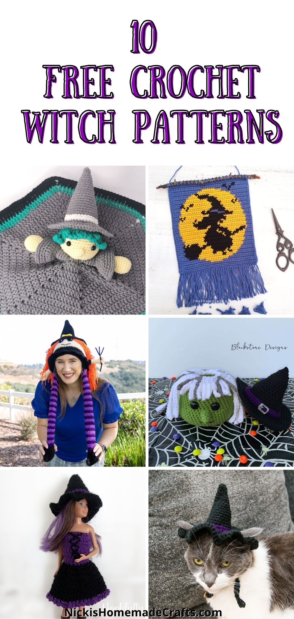 10 Free Crochet Witch Patterns For Halloween - Nicki's Homemade Crafts