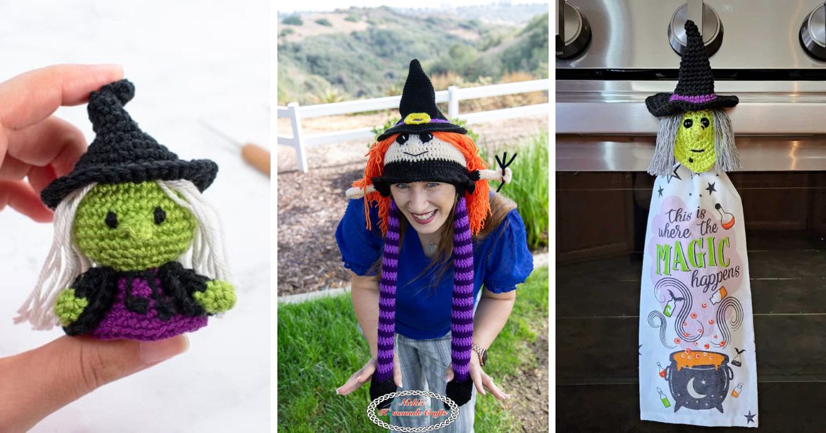 10 Free Crochet Witch Patterns For Halloween - Nicki's Homemade Crafts