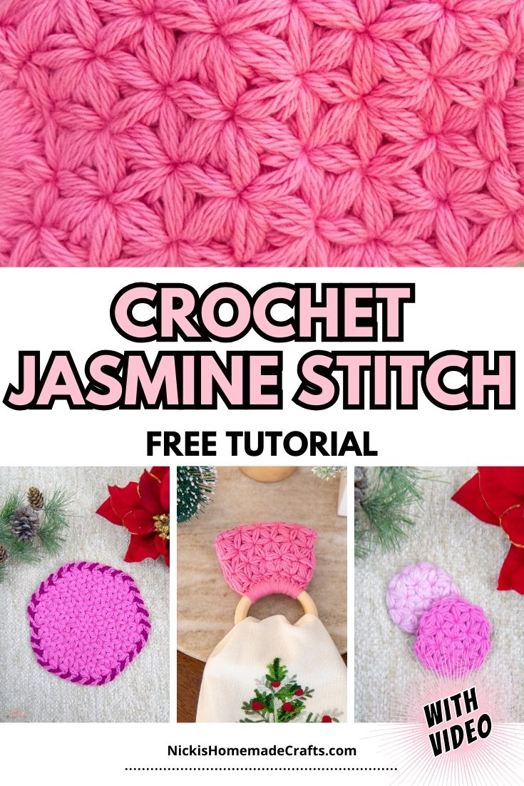 Crochet Jasmine Stitch Tutorial with Video - Day 20 of Advent Calendar ...