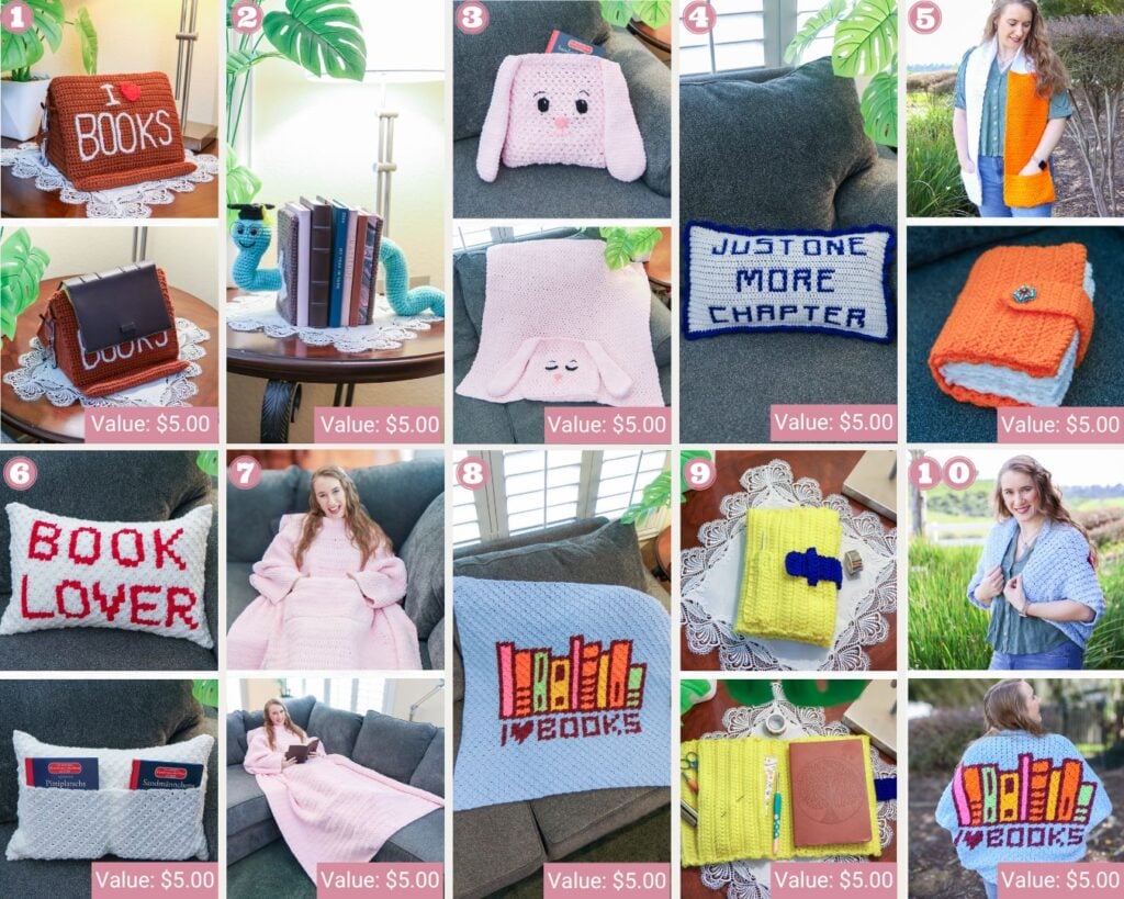 50 Crochet Book Lover Patterns Made Easy - ad-free, with 66+ Videos ...