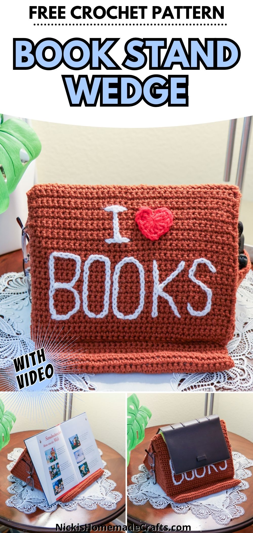 Crochet DIY Book Stand - Free Pattern 4 of the Live Book Lover's ...