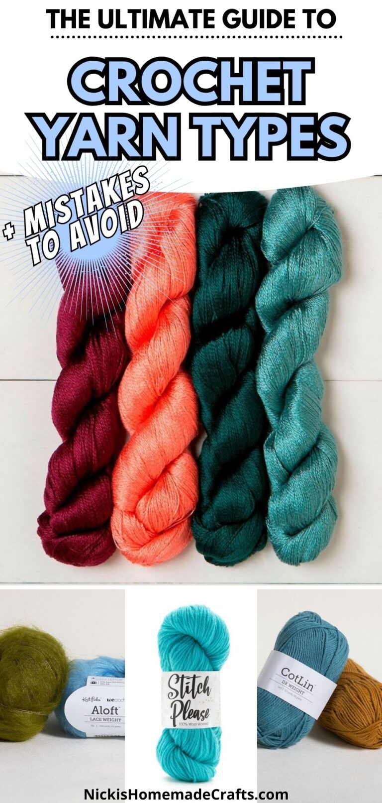 The Ultimate Guide to Crochet Yarn Types + Mistakes to Avoid - Nicki's ...